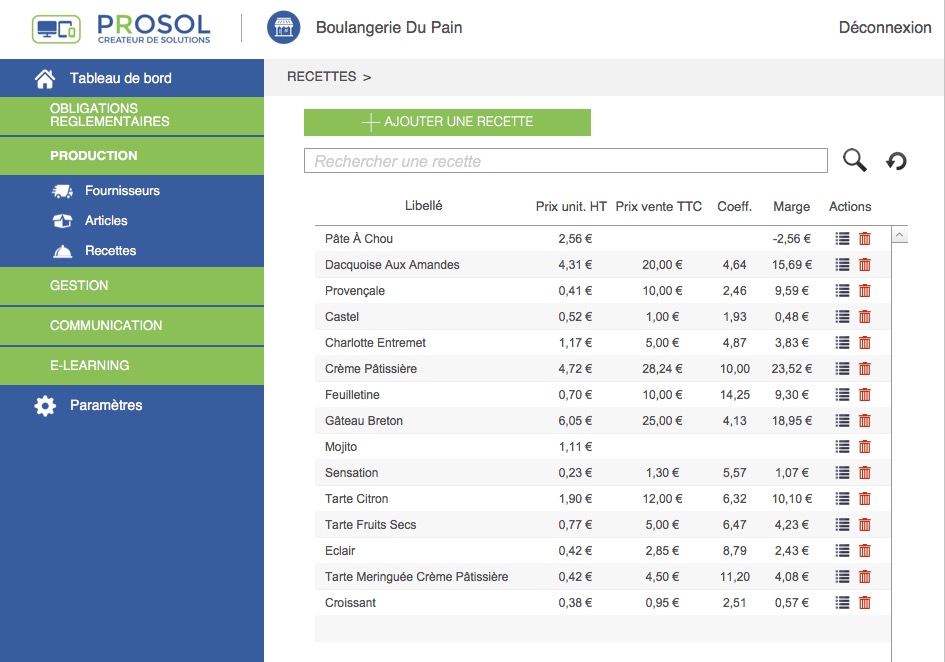 recettes – Promethee Software
